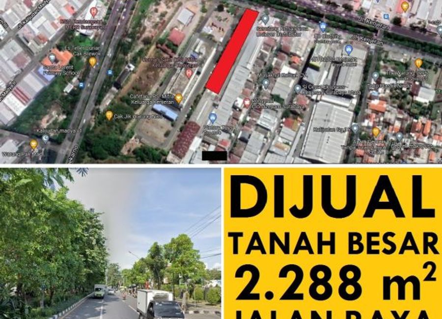 TANAH BESAR 2288m2 RAYA KENJERAN Dkt MERR Cck Hotel Gudang | Lamudi.co.id