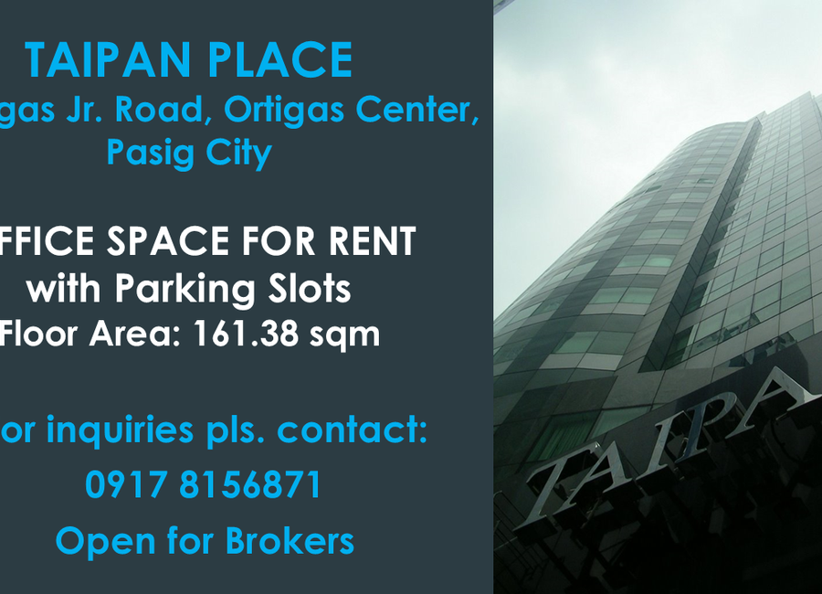 Taipan Place 161.38 sqm Office Space for Rent with Parking Slot ...