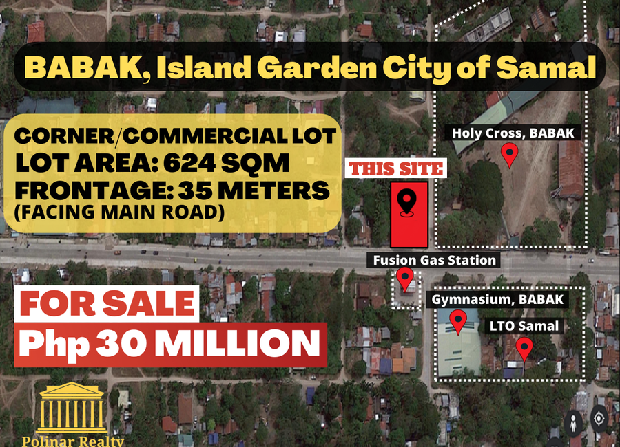 624 Sqm Corner Commercial Lot is For Sale at Babak, Samal, Davao del ...