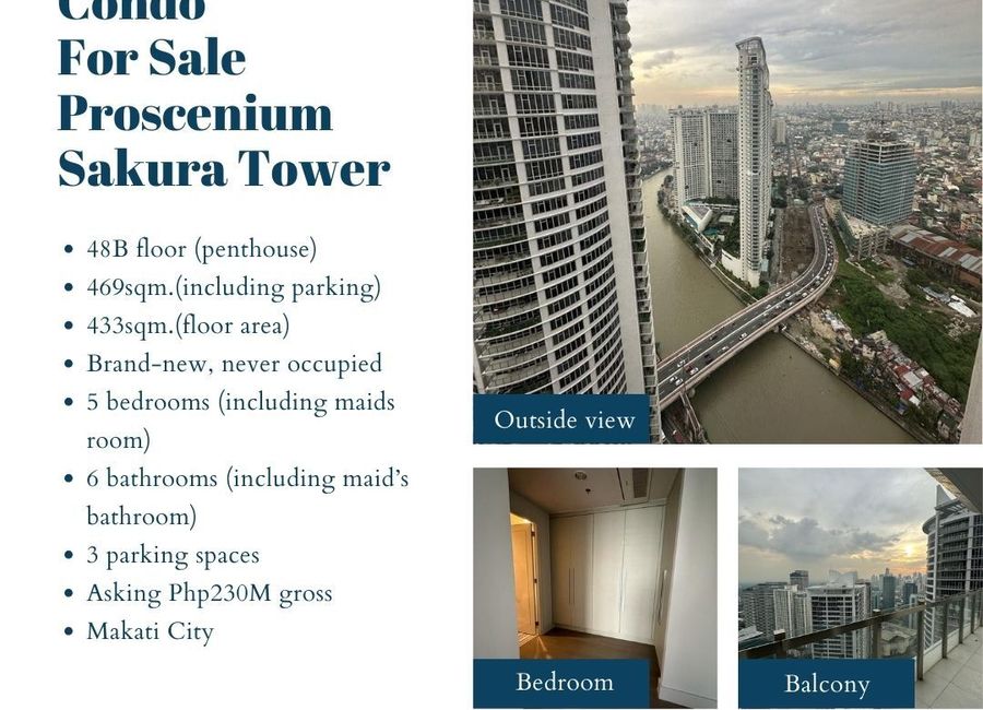 For Sale Proscenium Sakura Tower Condominium Unit at 48th floor in ...