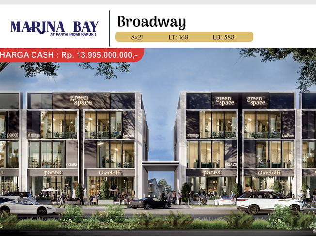 Rukan Marina Bay 3 Lantai+Rooftop dan teras di PIK 2 | Lamudi.co.id