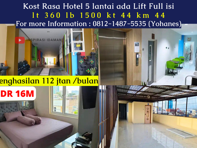 Kost Rasa Hotel 5 Lantai 44 KT Ada Lift Full Isi Gunung Sahari Jakpus ...