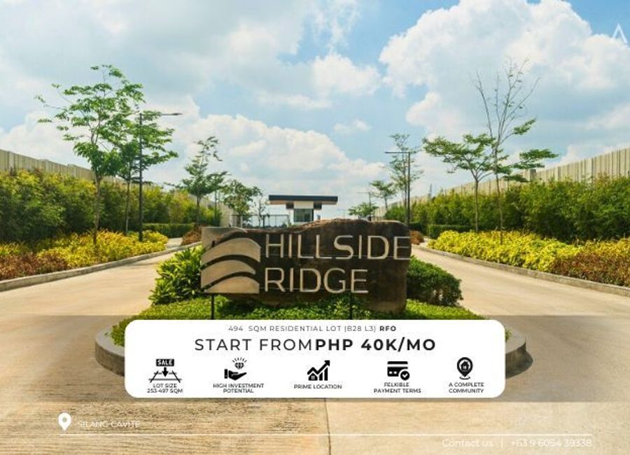 Residential Lots For Sale in Cavite 494 SQM in Silang Cavite Hillside ...