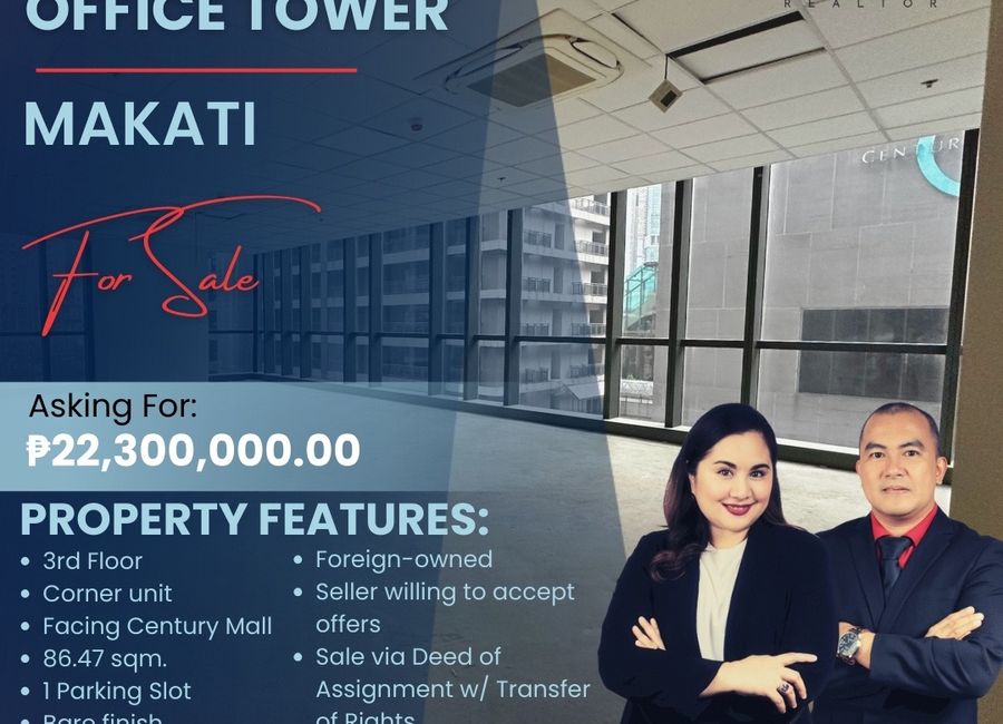 Brand New 86 sqm. Office Corner Space for Sale with Parking Slot at ...