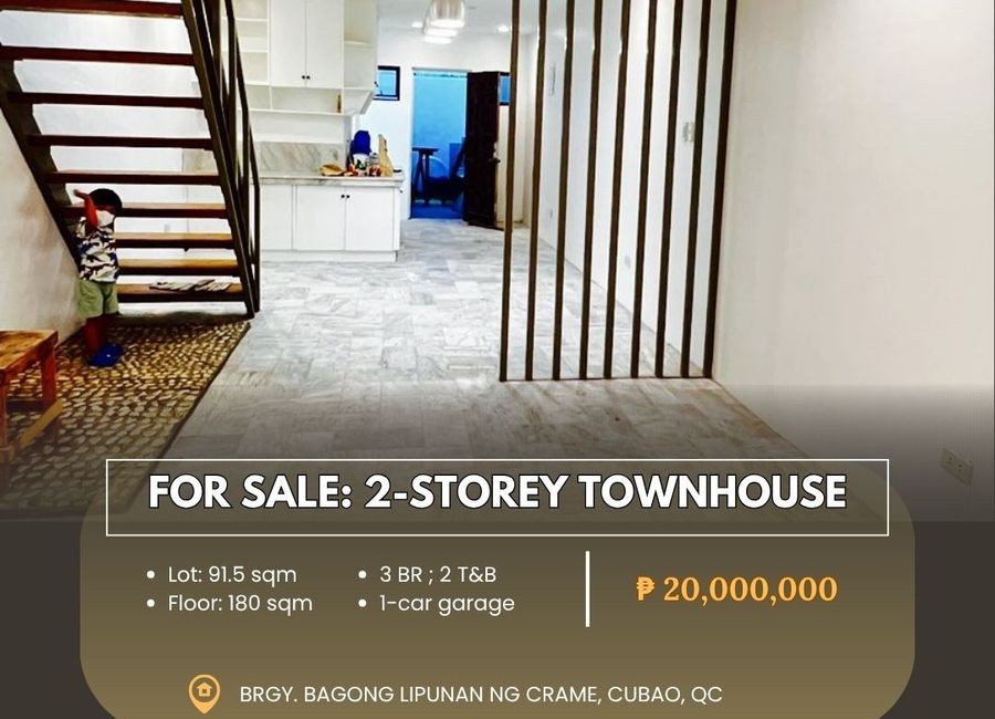 FOR SALE Townhouse located at Brgy. Bagong Lipunan ng Crame, Cubao ...