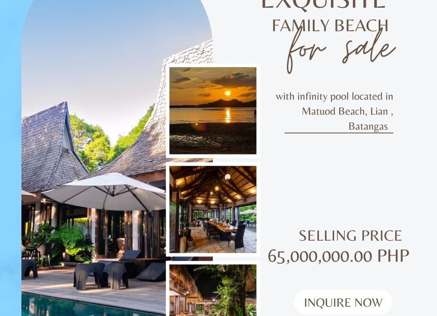 Exquisite private family beach home with infinity pool located in ...