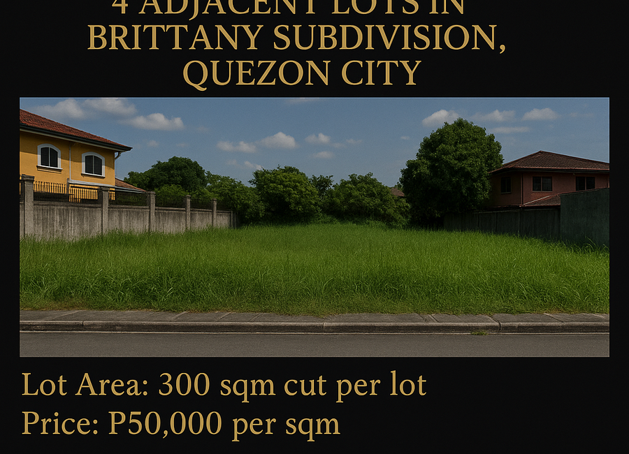 For Sale: 4 Adjacent Lots in Brittany Subdivision, Quezon City | Lamudi ...