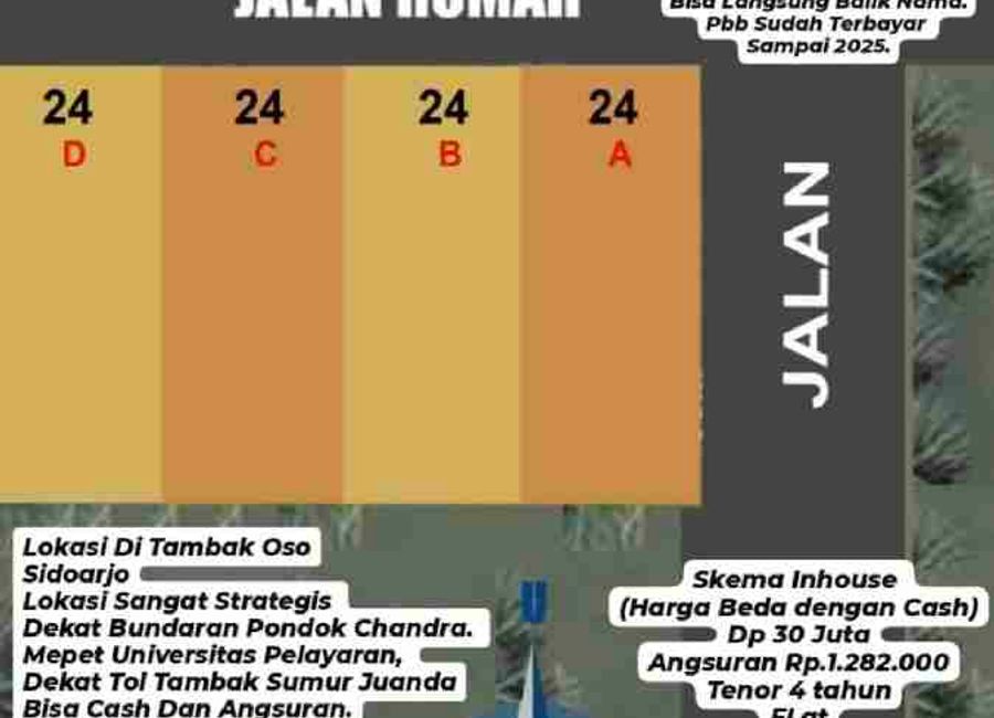 Tanah Kavling Terlaris Dana Termurah Di Tambak Oso Juanda | Lamudi.co.id