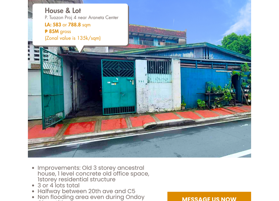 BELOW ZONAL VALUE! BEST BUY: House and lot on P. Tuazon Proj 4 near ...