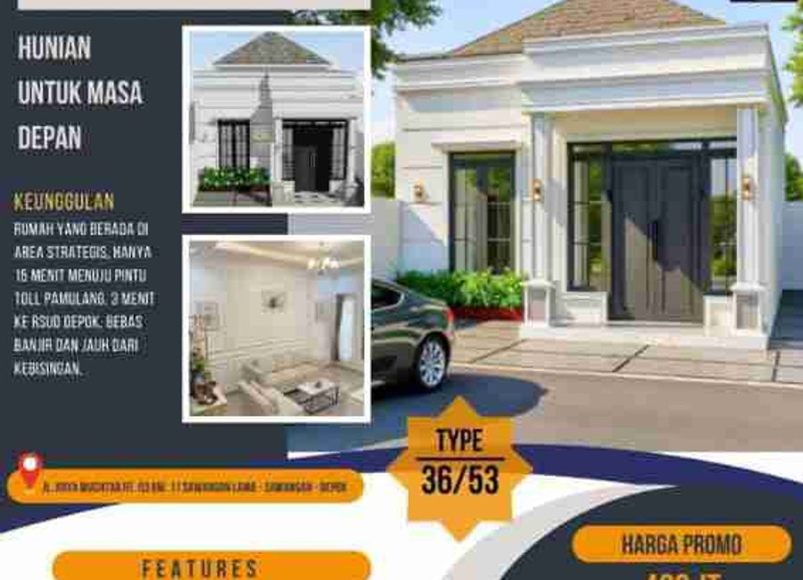 RUMAH MEWAH AMERICAN CLASIC PINGGIR JALAN NEMPEL RSUD DEPOK | Lamudi.co.id