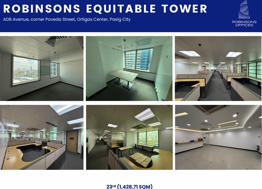 🏢 Robinsons Equitable 1,429.7 sqm Tower Ortigas Office for Lease| 132 ...