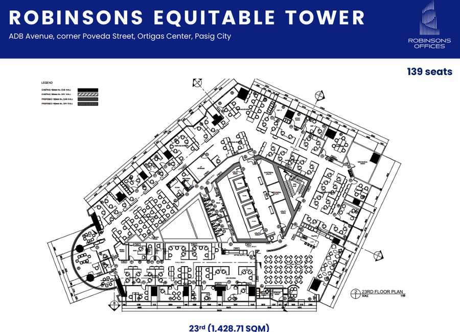 🏢 Robinsons Equitable 1,429.7 sqm Tower Ortigas Office for Lease| 132 ...