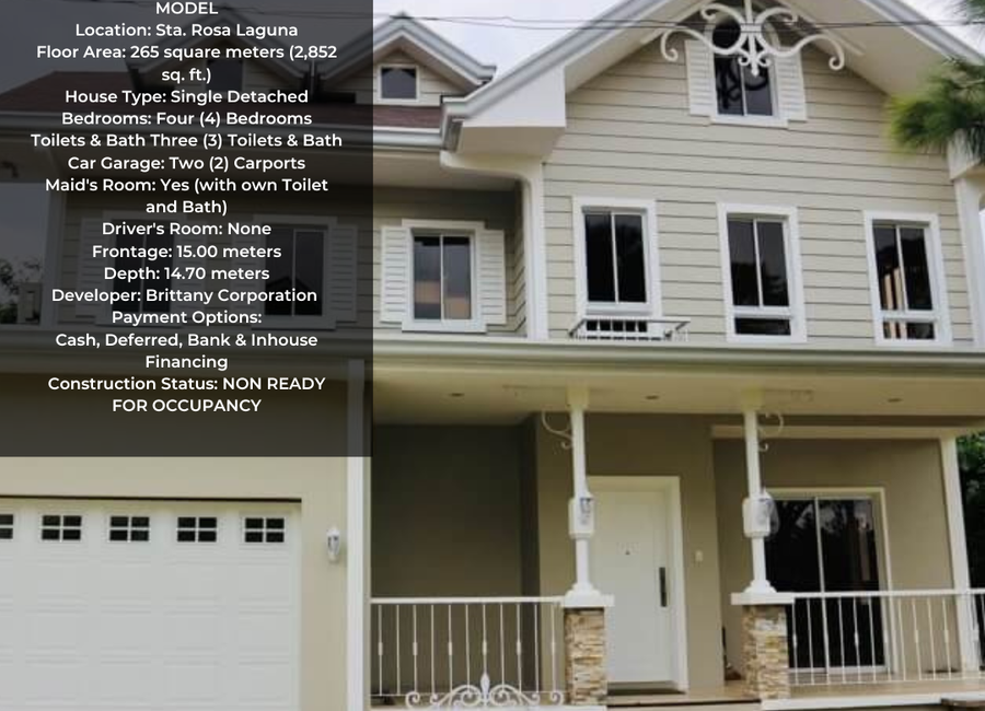 CAROLYN - READY FOR OCCUPANCY HOUSE AT GEORGIA CLUB STA. ROSA LAGUNA ...