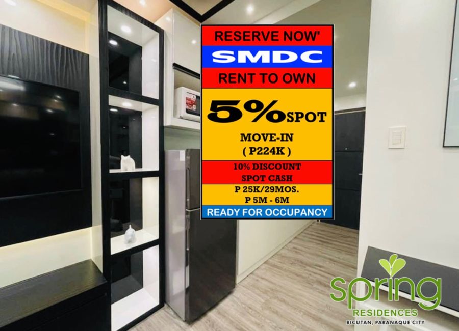 SMDC SPRING RESIDENCES Condo for Sale RENT TO OWN in SM Bicutan ...