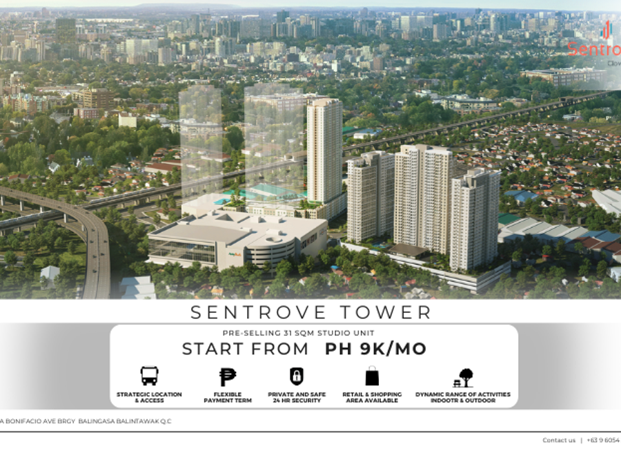 Pre-selling Studio Unit For Sale in Sentrove Tower Clover Leaf ...